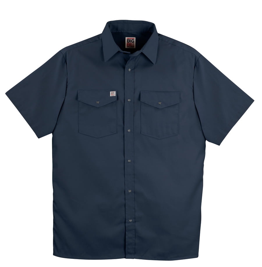 Big Bill 237 Premium Short-Sleeve Snap Front Work Shirt-Navy-Tall-XL ...