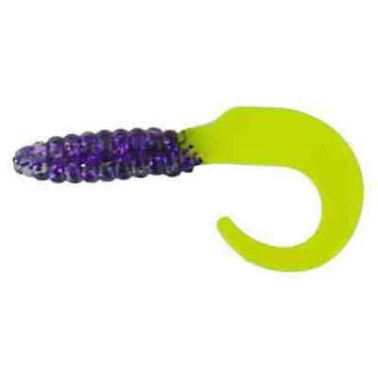 Big Bite Baits 2 in. Curl Tail Grub Purple Glitter & Orange Chart ...