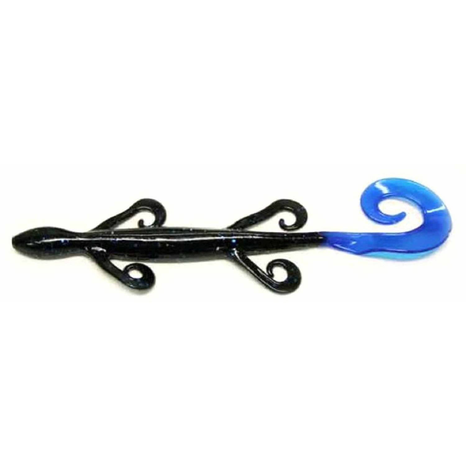 Big Bite Baits 8" Kriet Tail Lizard, Pack of 8, Black Blue Tail ...