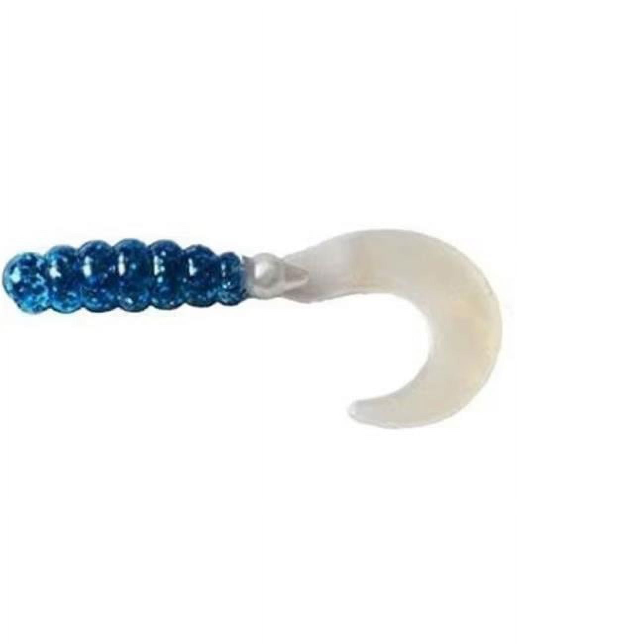 Big Bite FG248 2 in. Fat Grub Blue Glitter & Pearl Fishing Lure - Pack ...
