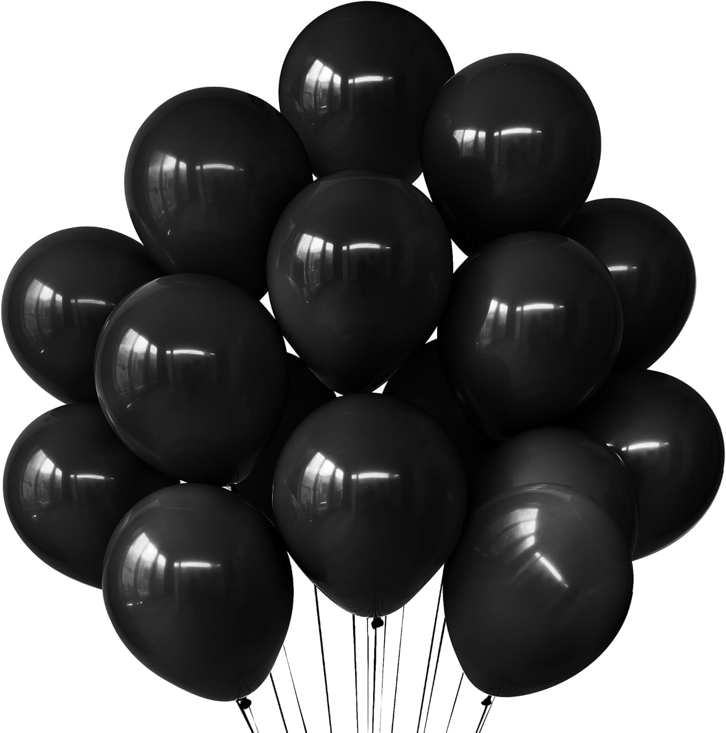 Big Black Balloon Arch Kit - 12 Inch, Pack of 60 | Black Metallic ...
