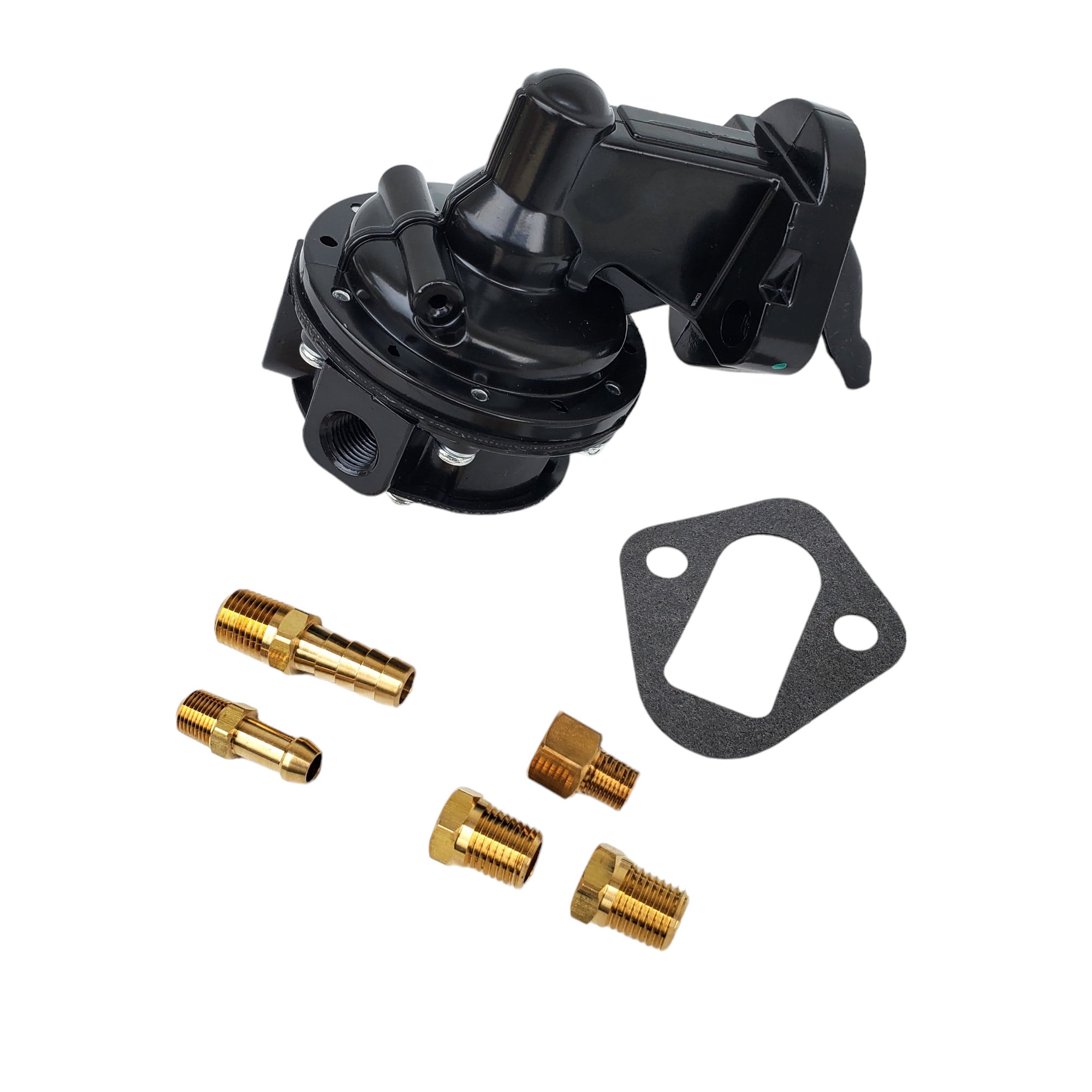 Big Block Chevy Black Mechanical Fuel Pump 80 GPH BBC 366 396 402 427 454 With Brass Fittings ...
