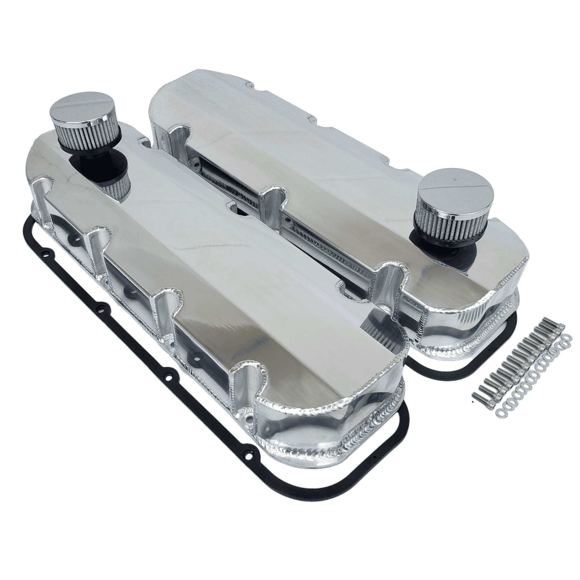 Big Block Chevy Polished Aluminum Fabricated Valve Covers With Gaskets ...