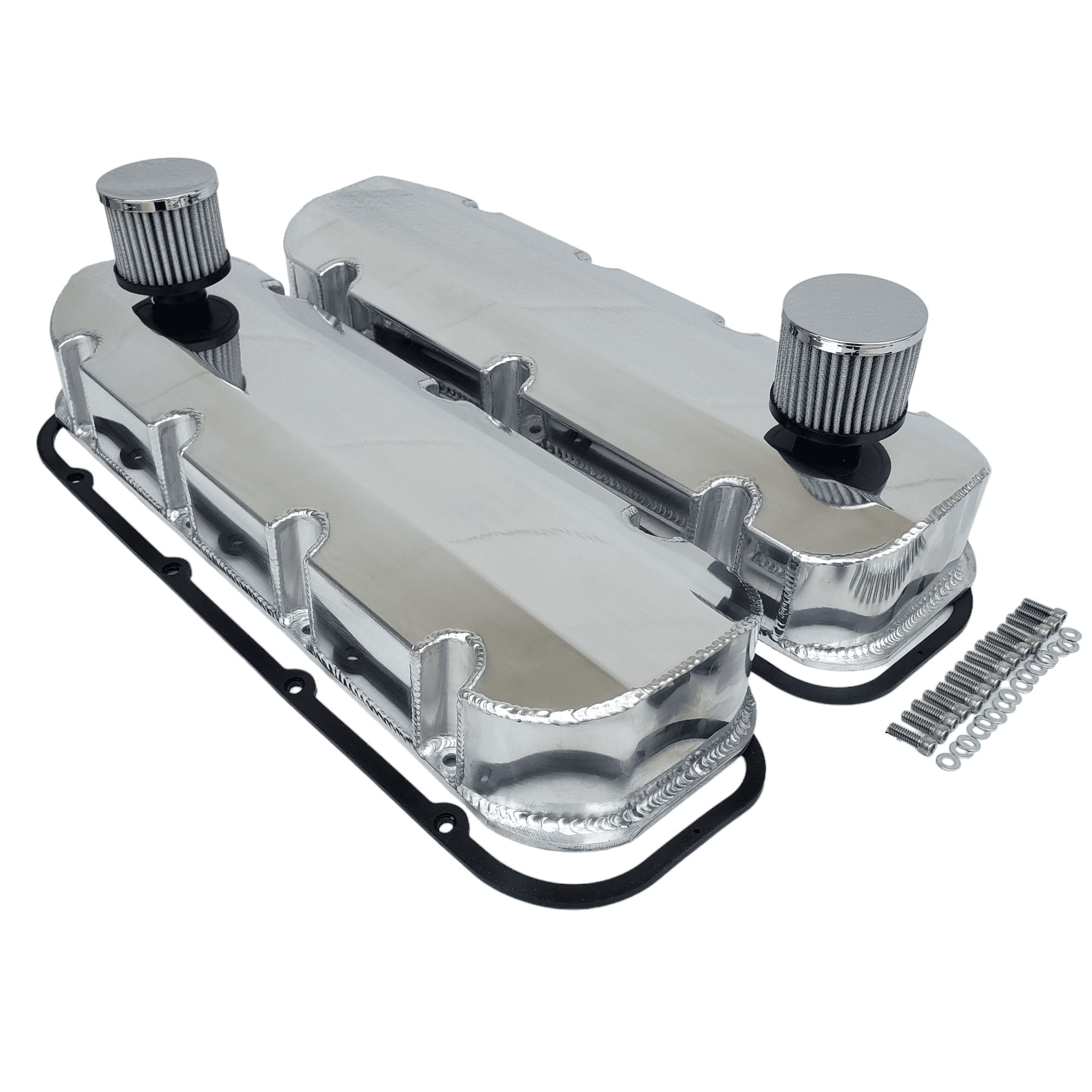 Big Block Chevy Polished Aluminum Fabricated Valve Covers With Gaskets ...
