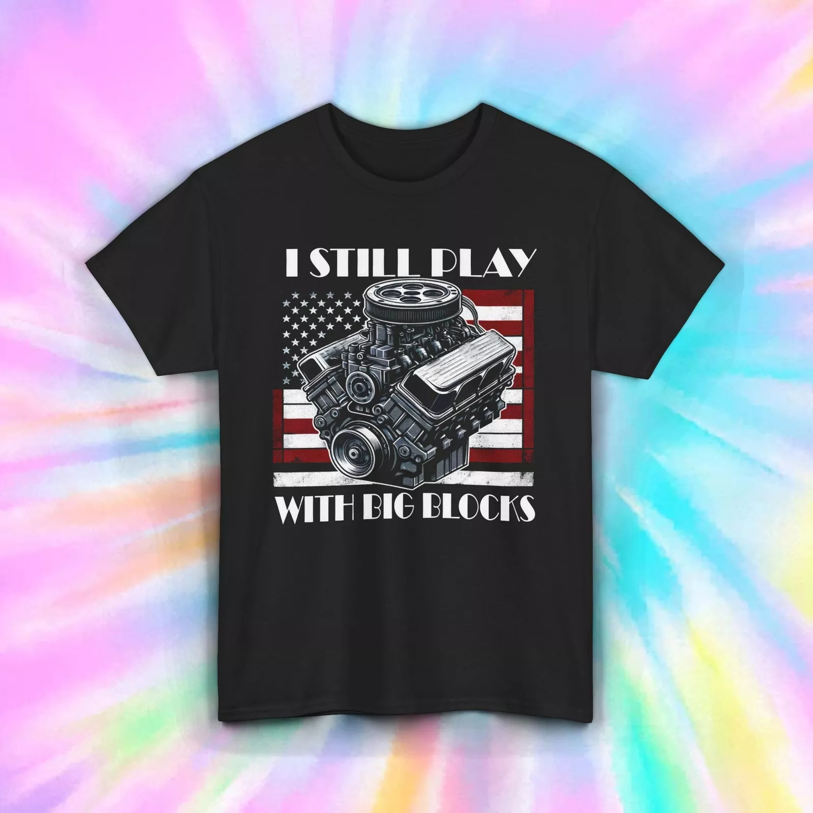 Big Blocks Engine Funny Car Guy American Muscle Gift Design Top Unisex ...
