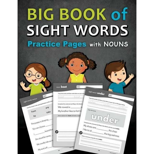 Big Book of Sight Words Practice Pages with Nouns: A Workbook Designed ...
