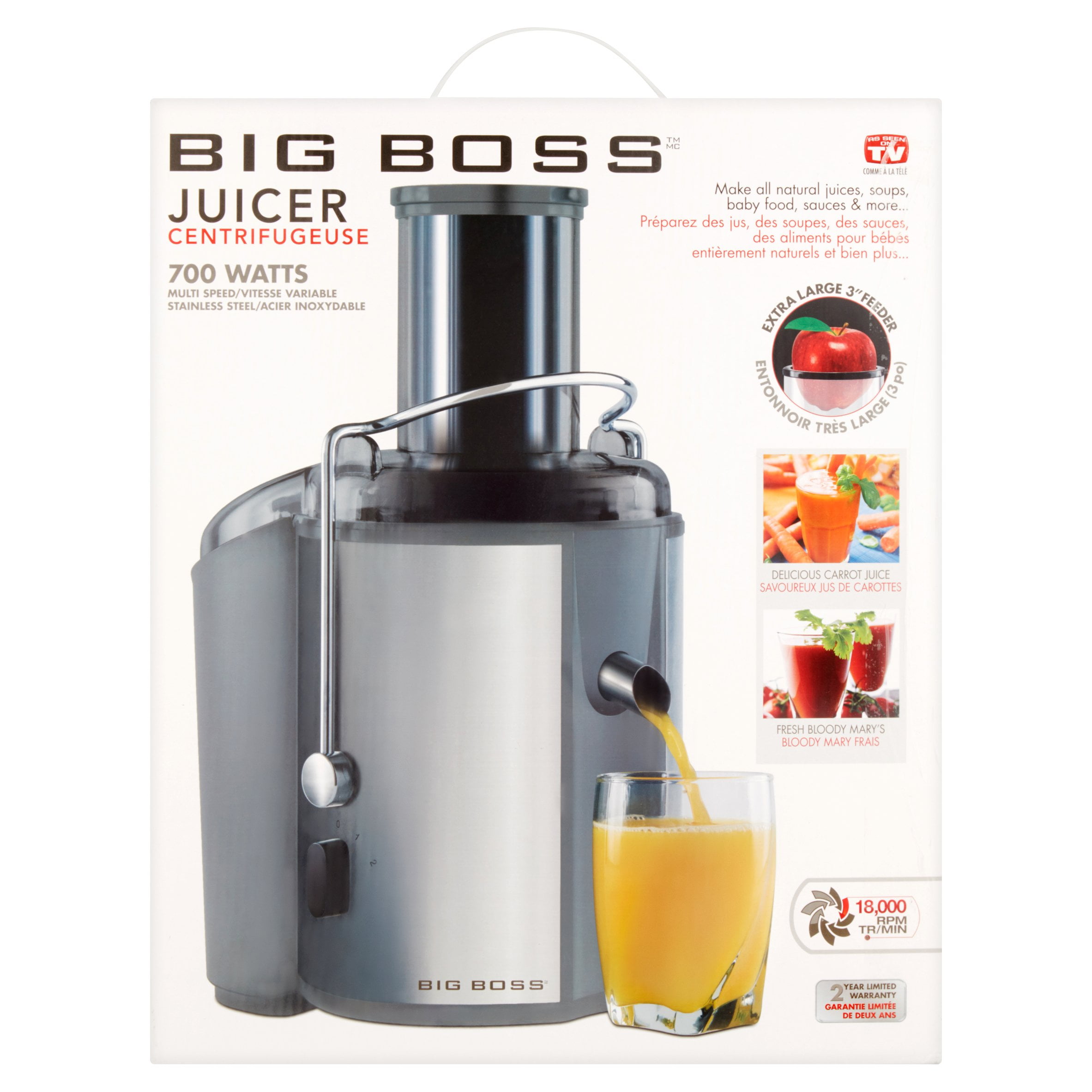 Big Boss 700 Watts 18,000 RPM Stainless Steel Multi Speed Juicer ...
