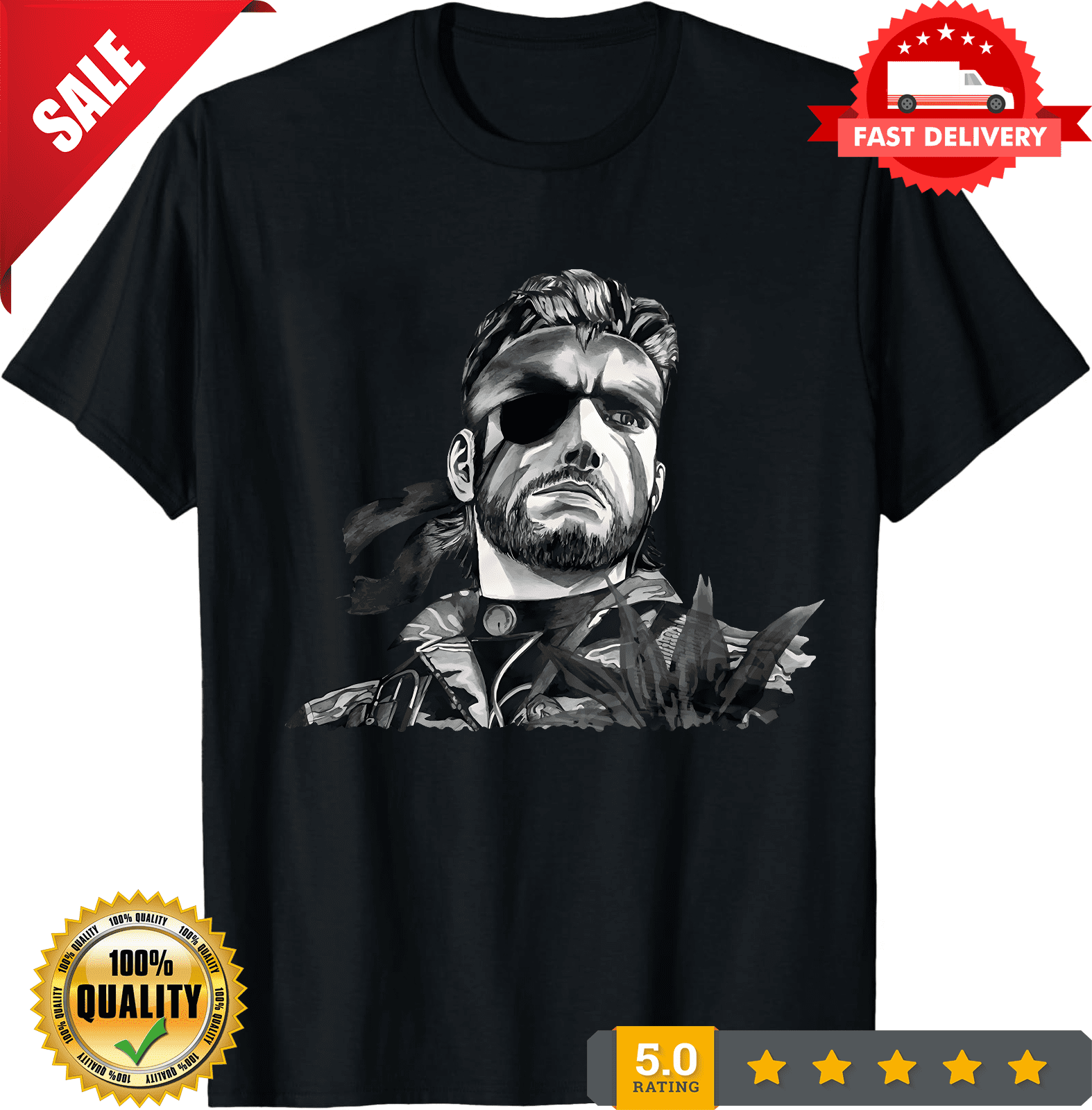 Big Boss MGS3 Solid Snake Eater Premium Unisex T-shirt (vector ...