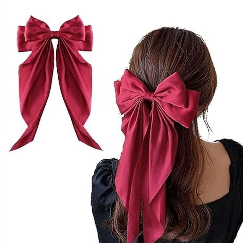 Big Bow Hair Clips Slides Red Bow-Knot Hair Clip Barrettes for Women ...