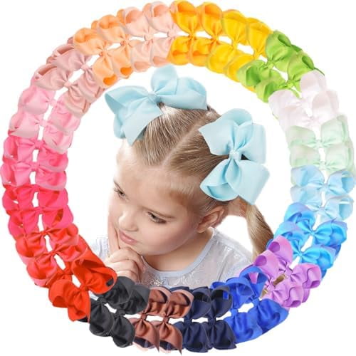 Big Bows for Girls 40 count Grosgrain Ribbon Boutique 6 Inch Hair Bow ...