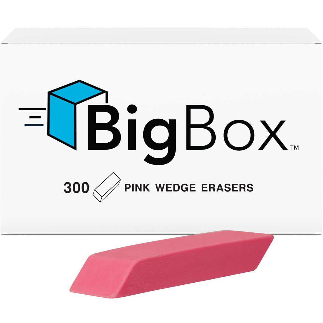 Big Box™ of Pink Wedge Erasers - 300/case - Walmart.com