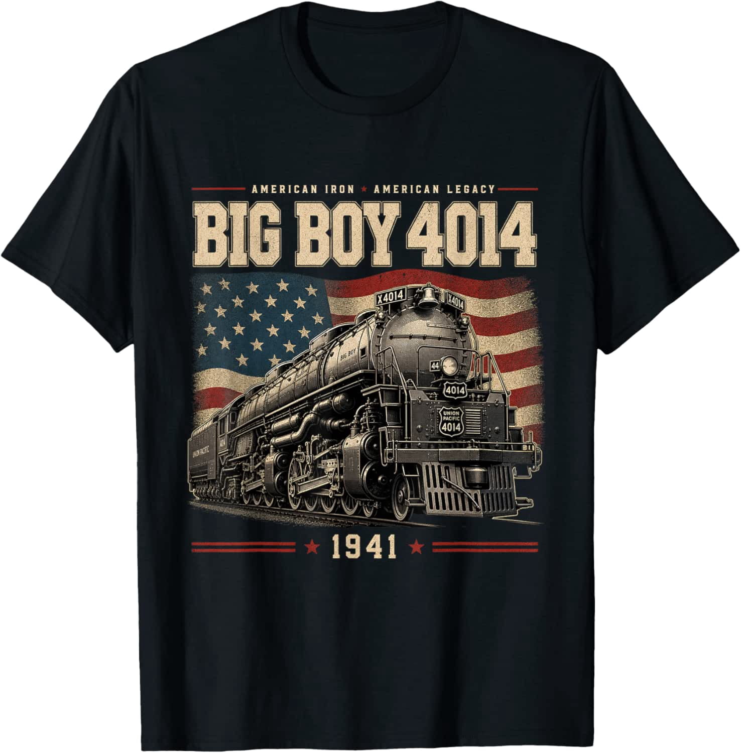 Big Boy 4014 Steam Train Vintage Locomotive Engine T-Shirt - Walmart.com