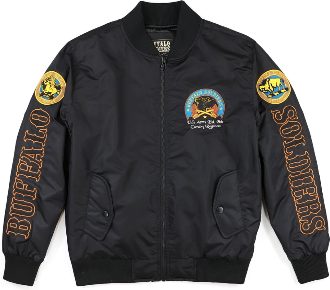 Big Boy Buffalo Soldiers S10 Mens Bomber Jacket [Black - XL] - Walmart.com