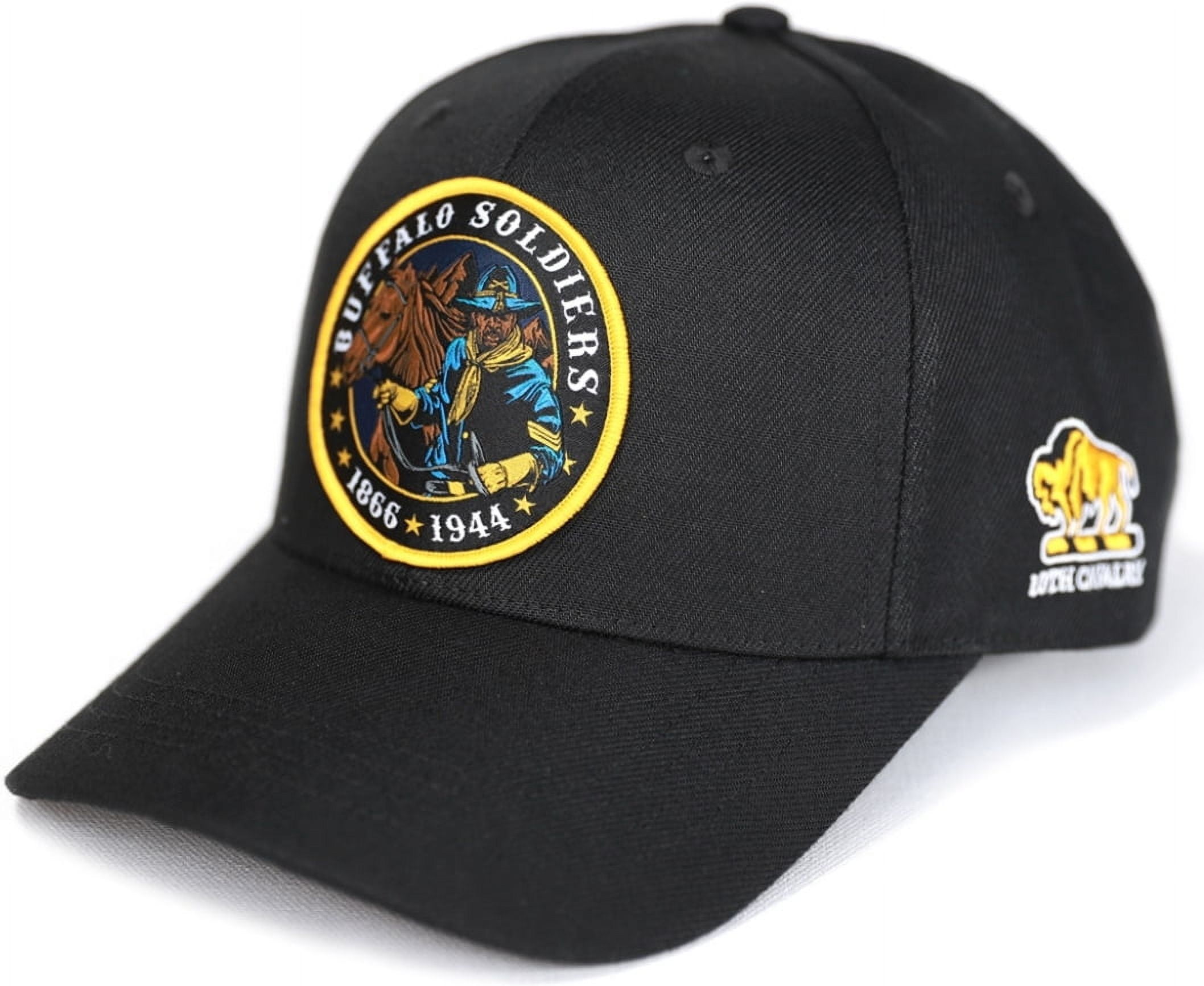 Big Boy Buffalo Soldiers S155 Mens Ball Cap [Black - Adjustable ...