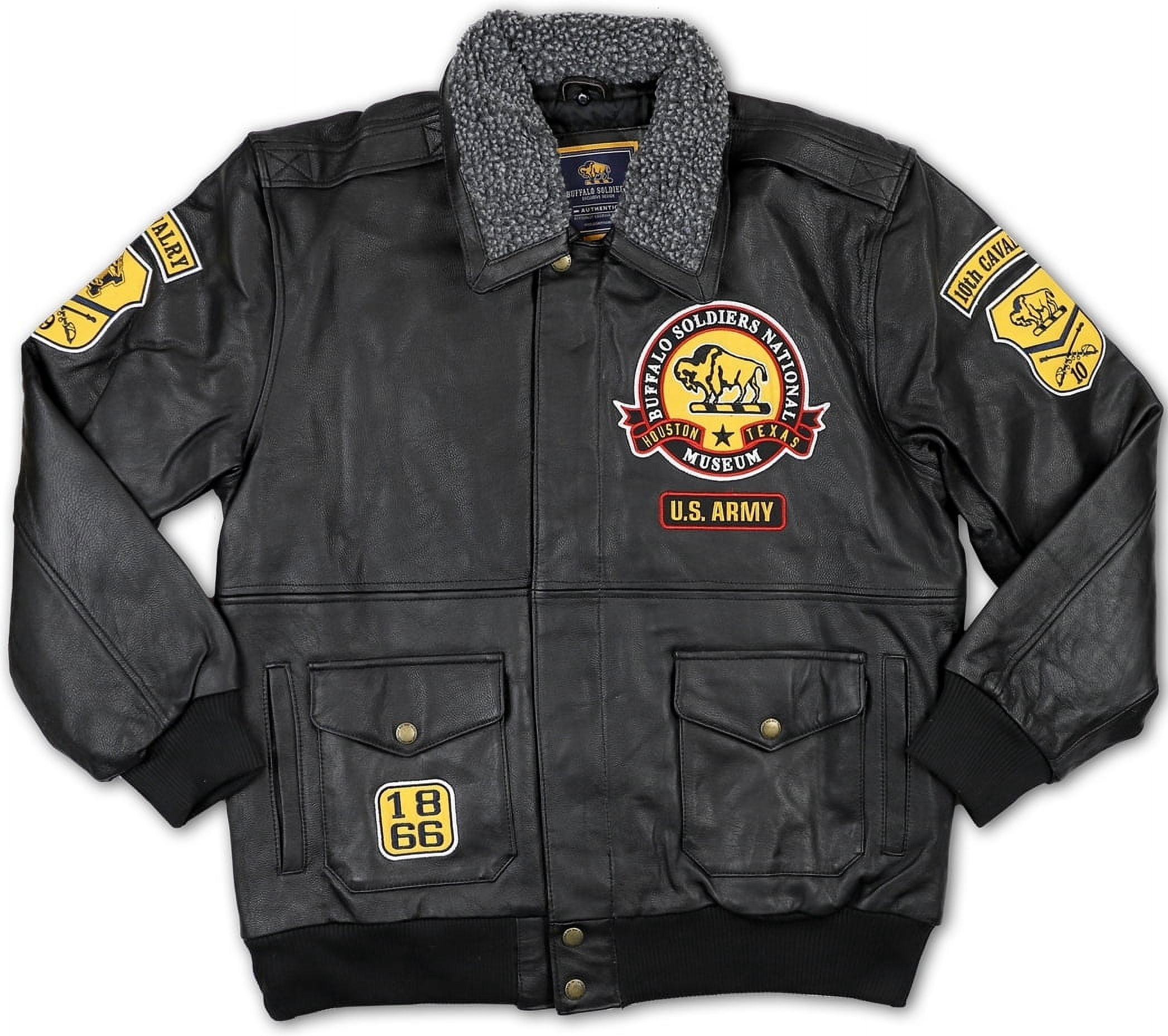 Big Boy Buffalo Soldiers S4 Mens Leather Bomber Jacket with Fur Lining ...