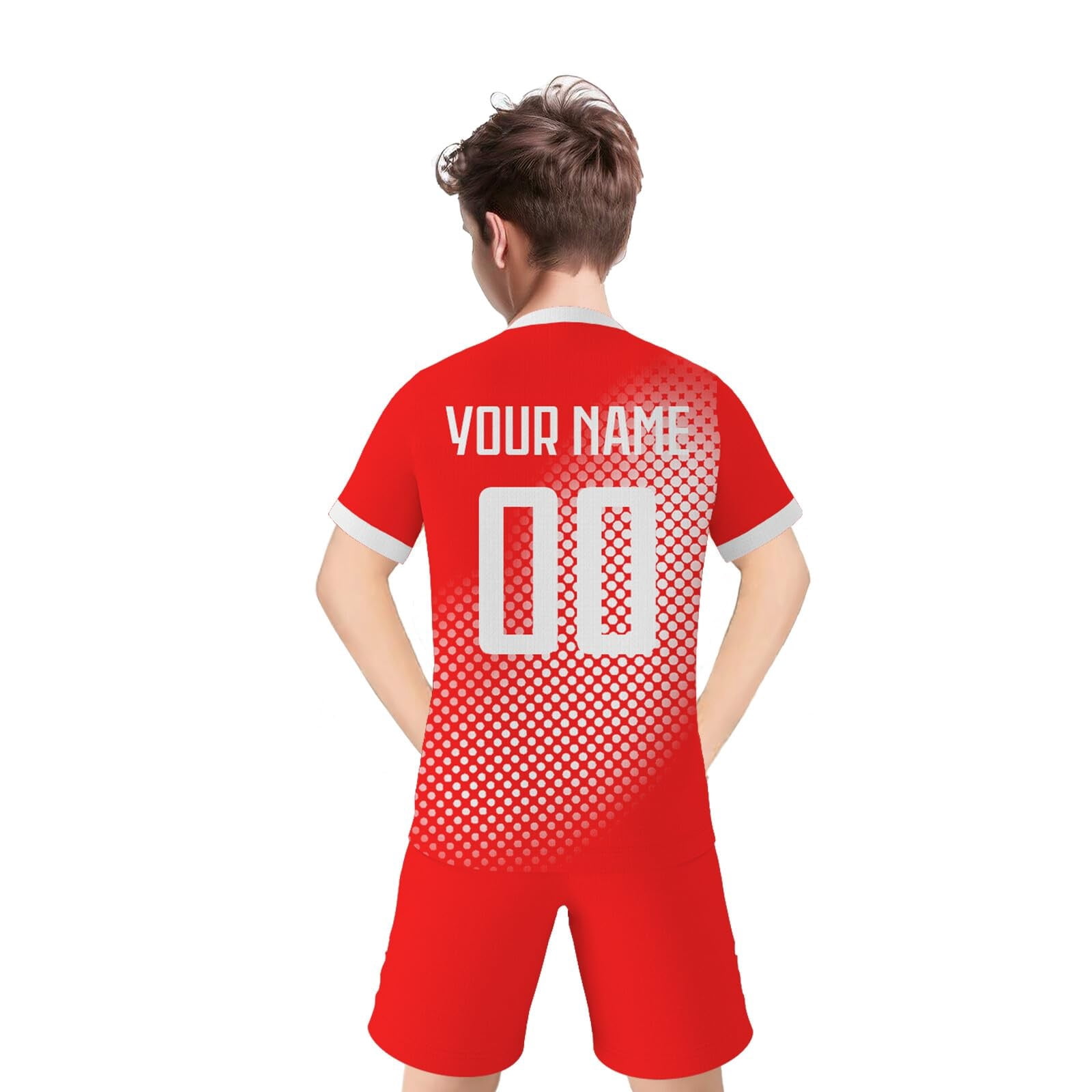 Big Boy Clothing Sets Solid Color Shirt Shorts Football 2Pc Boys Summer ...