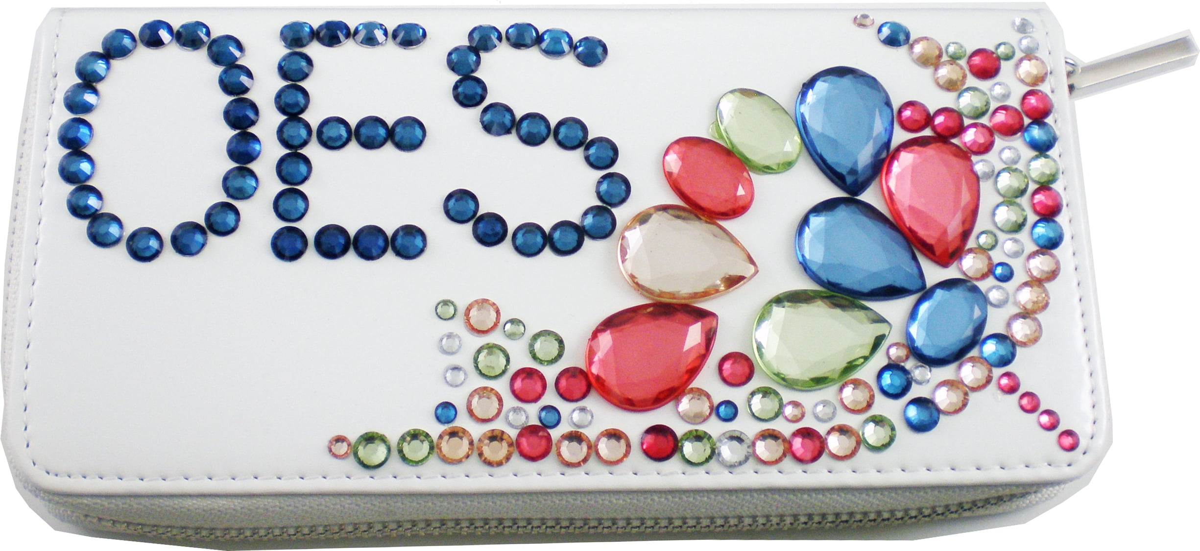 Big Boy Eastern Star Rhinestone Divine Ladies Wallet [White - 7x3.75 ...