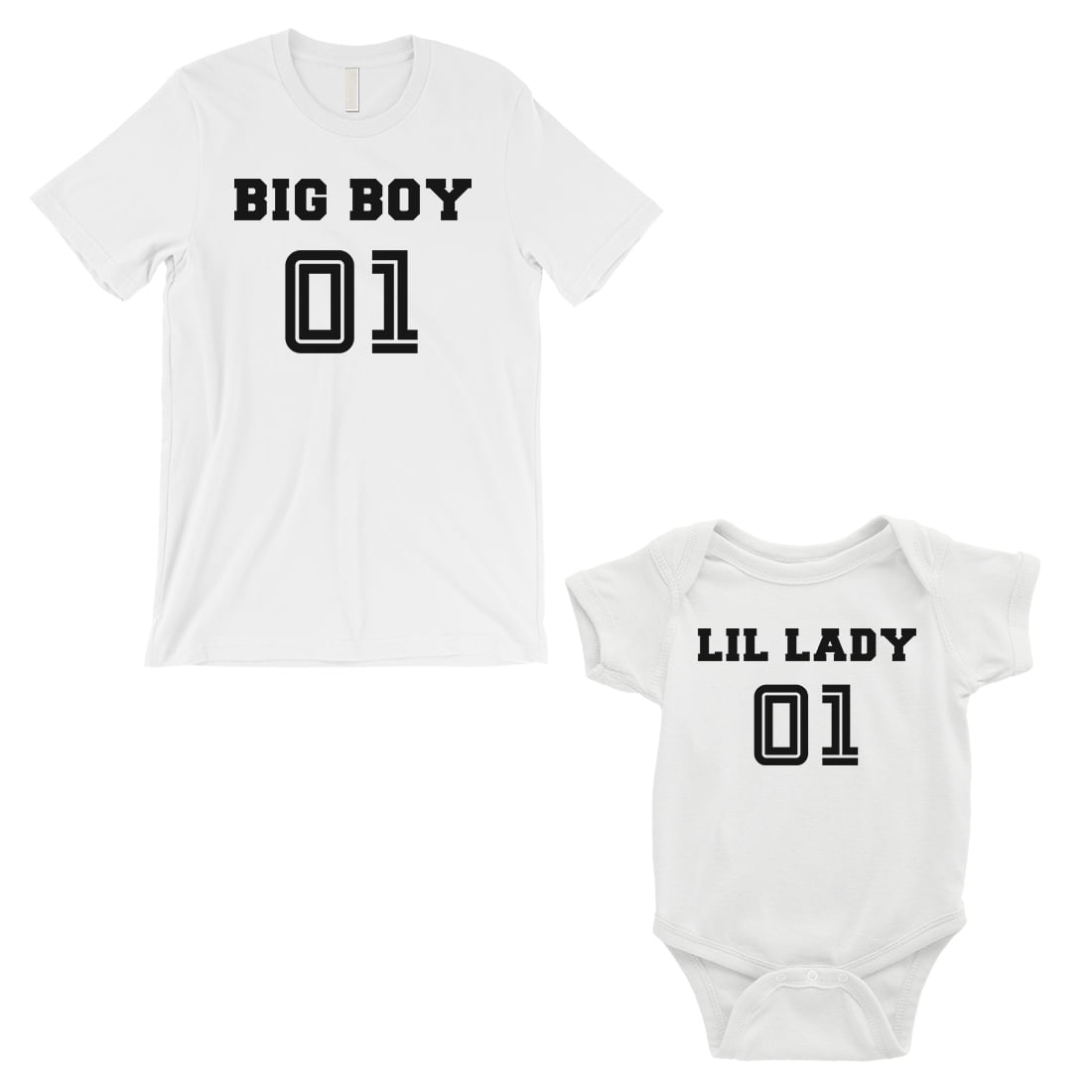Big Boy Little Lady Dad and Baby Matching Outfits White Dad Gift ...