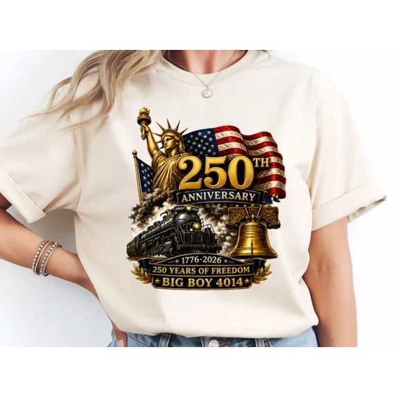Big Boy Locomotive Shirt Usa 250Th Anniversary 4Th Of July Train Tee ...