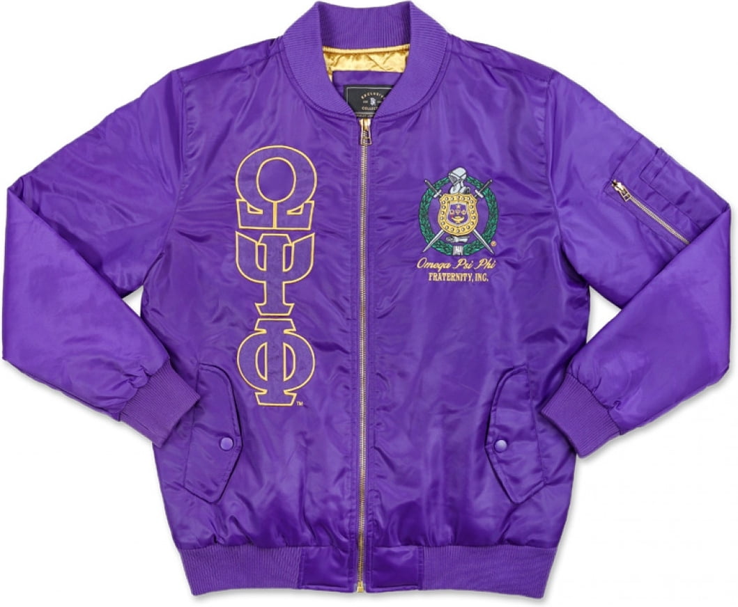 Big Boy Omega Psi Phi Divine 9 S3 Mens Bomber Jacket [Purple - 5XL ...