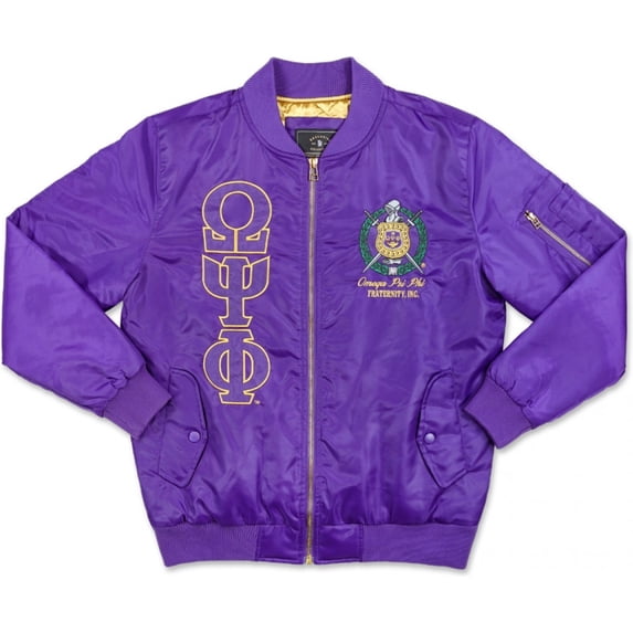 Big Boy Omega Psi Phi Divine 9 S3 Mens Bomber Jacket [Purple - 5XL ...