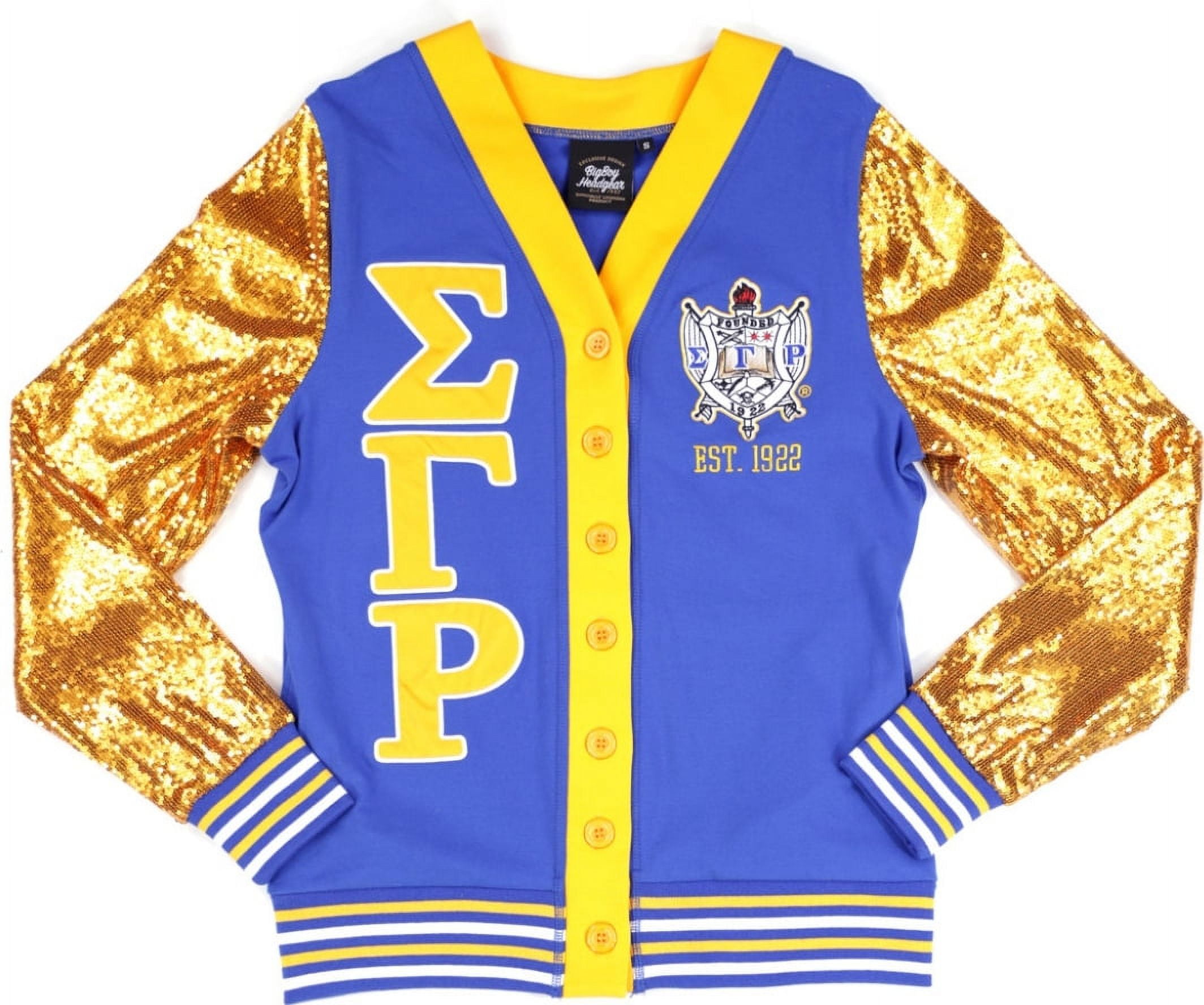Big Boy Sigma Gamma Rho Divine 9 S12 Sequins Cardigan [Royal Blue - L ...