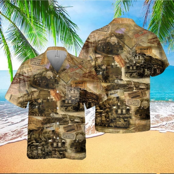Big Boy Steam Train Unisex Hawaiian Shirts - Walmart.com