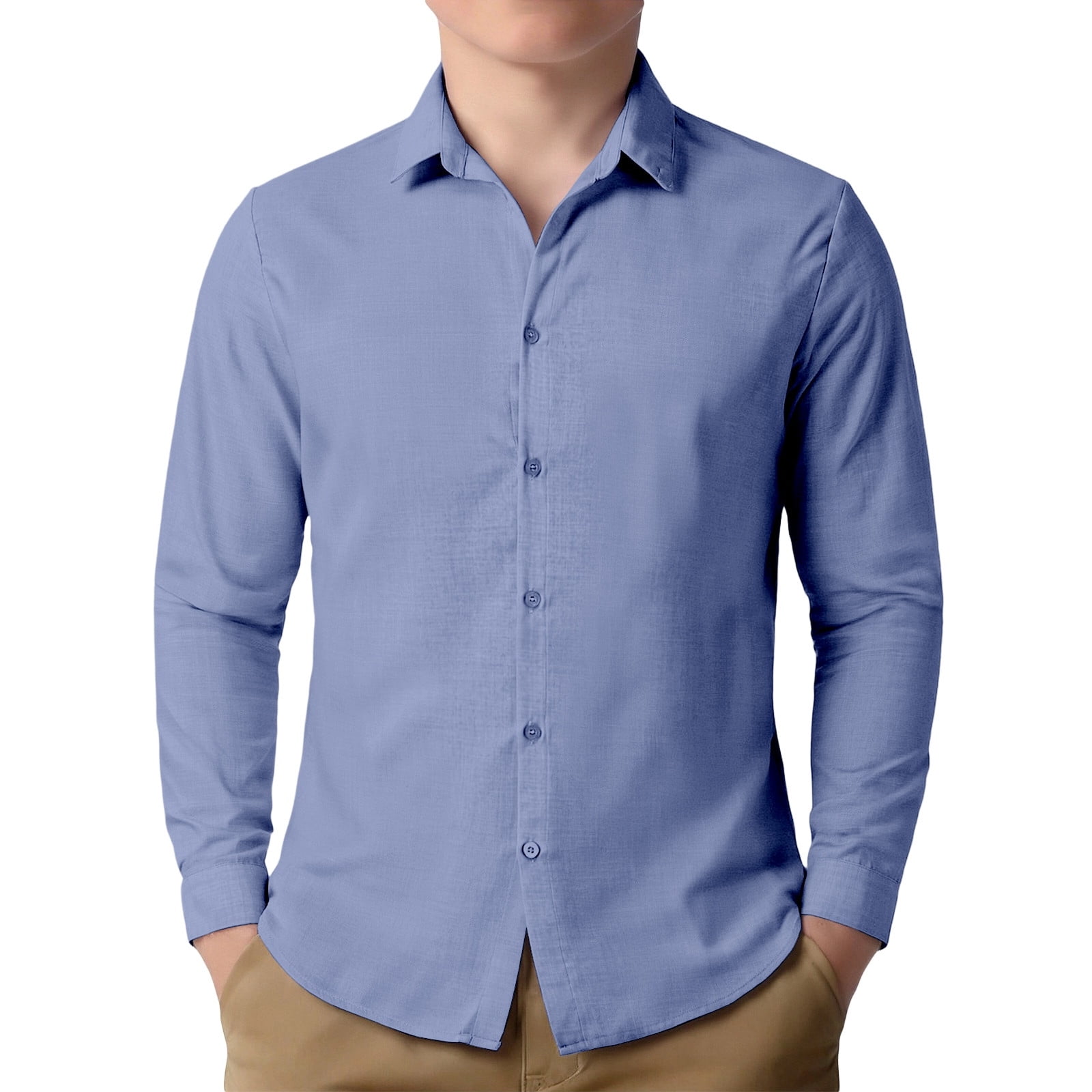 Big Boy T Shirt Textured Blend Comfort Long Sleeve Button Down Collar ...
