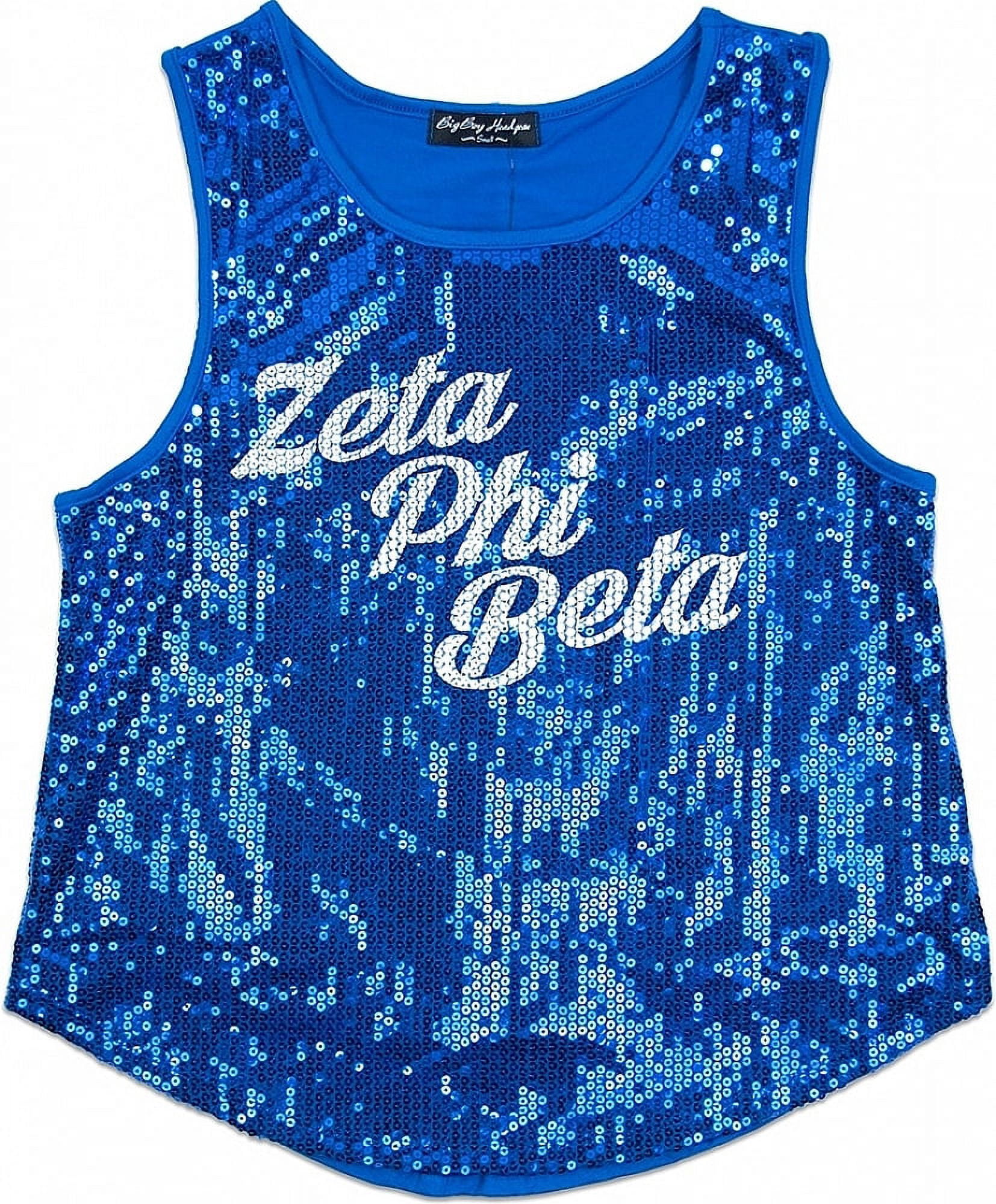 Big Boy Zeta Phi Beta Divine 9 Sequins Tank Top [Royal Blue - S ...