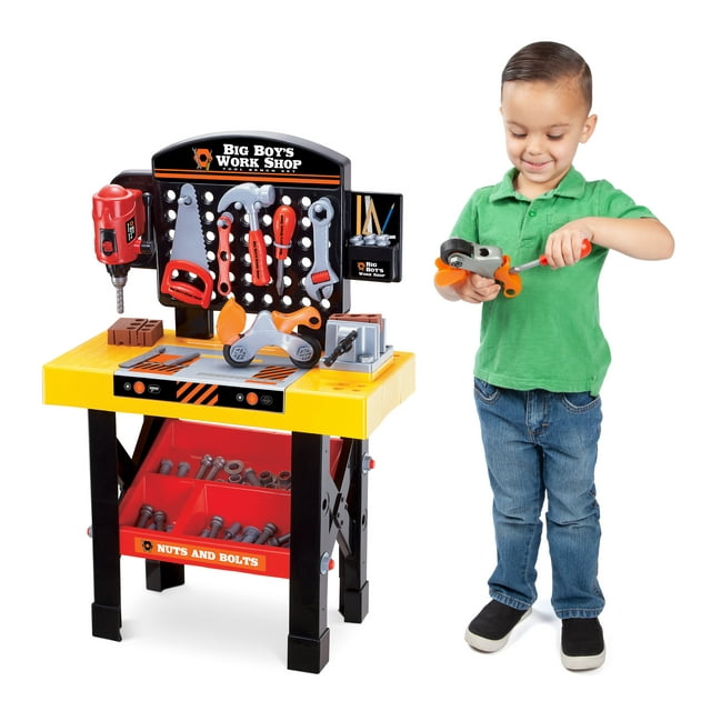 World Tech Toys Big Boy's Work Shop - Pretend Play 54 Piece Tool Bench ...