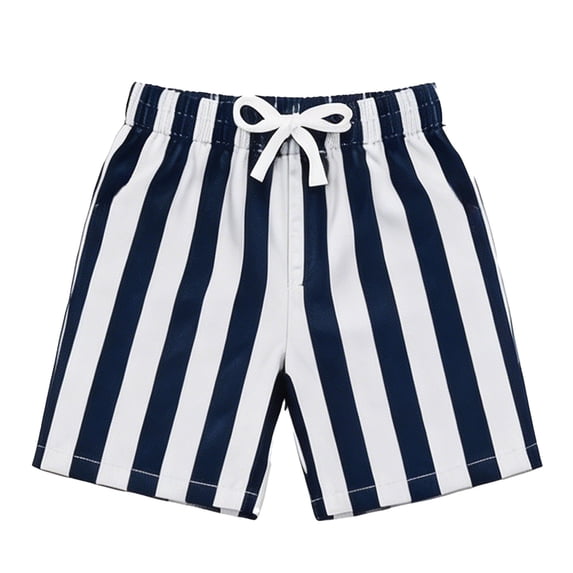 Big Boys Double Stripe Print Pocketless Swim Trunks Quick Dry Beach ...