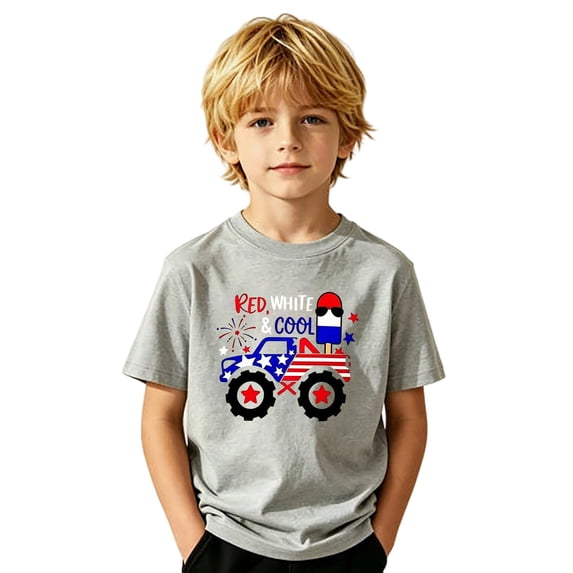 Big Boys Dress Fourth of July Shirts Independence Day Print Kids ...