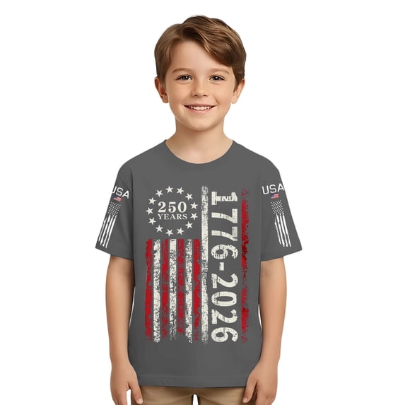 Big Boys Girls T Shirts Kids Patriotic Short Sleeve For Independence ...