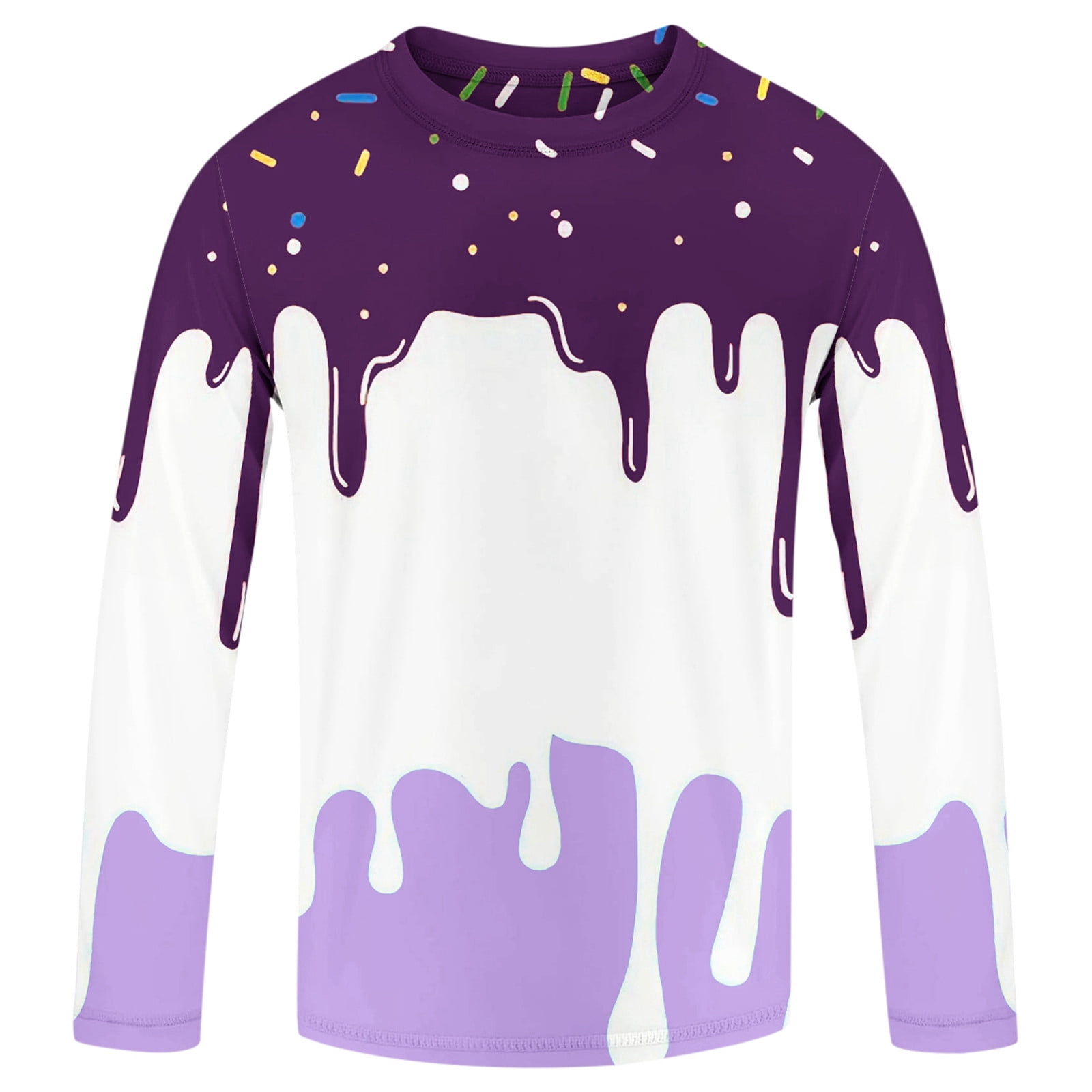 Big Boys Hawaiian Shirt Long Sleeve Rash Guard Ice Print UPF 50 Sun ...