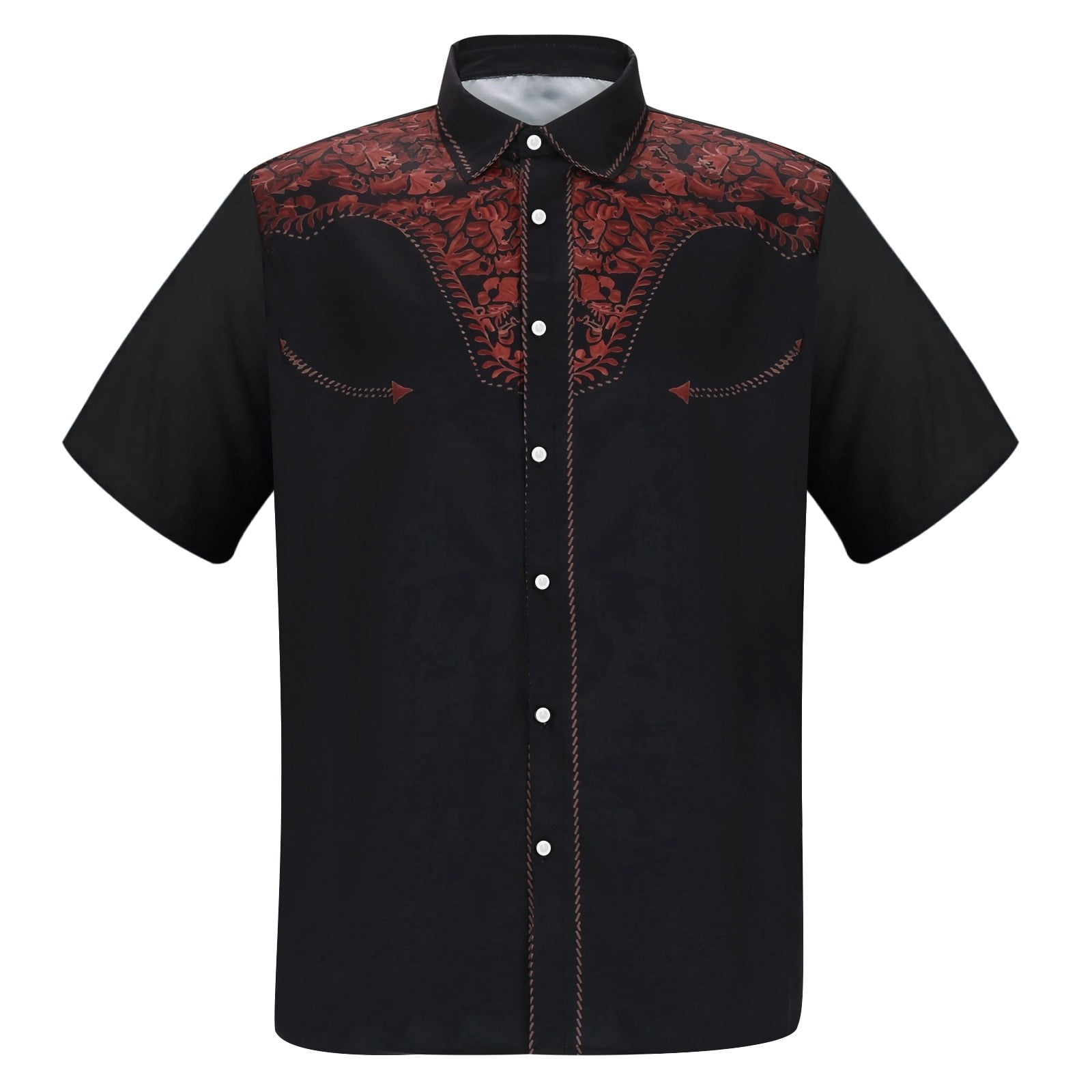 Big Boys Hawaiian Shirt Western Cow Print Short Sleeve Button Down For ...