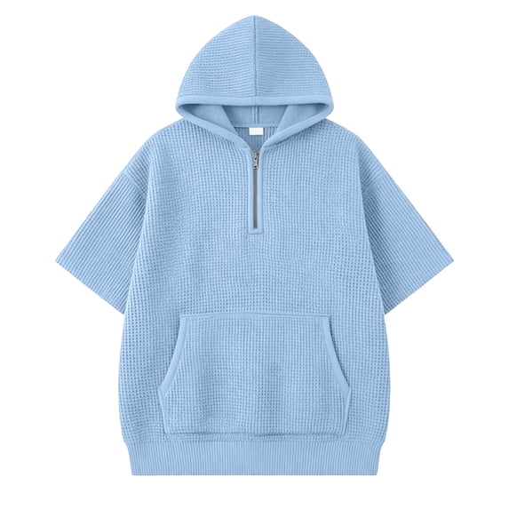 Big Boys Hoodies Sweatshirts Kids Waffle Hoodie Short Sleeve Knitted ...