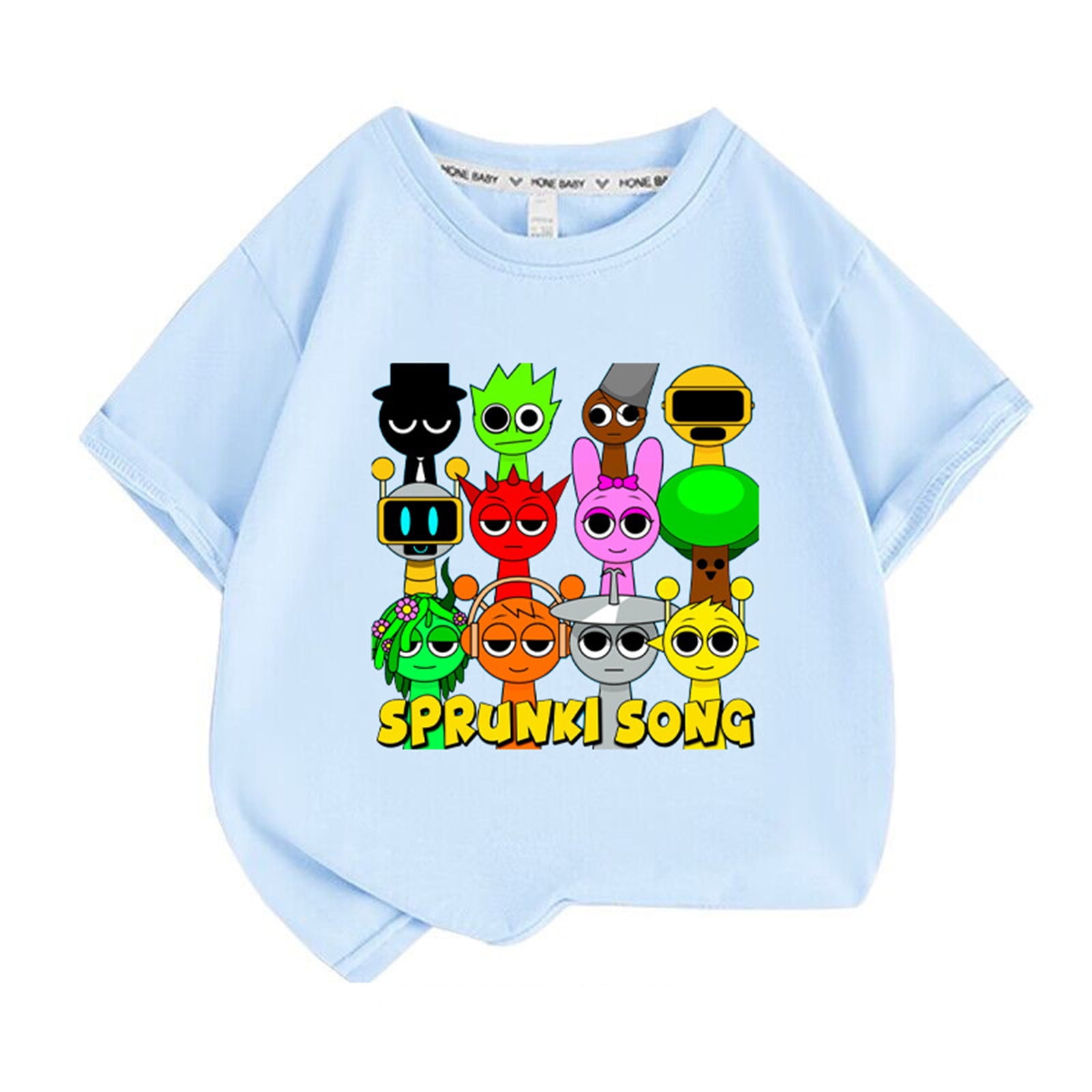 Big Boys Kids Sprunki Shirt For Fans Kids Sprunki Figure Printed ...