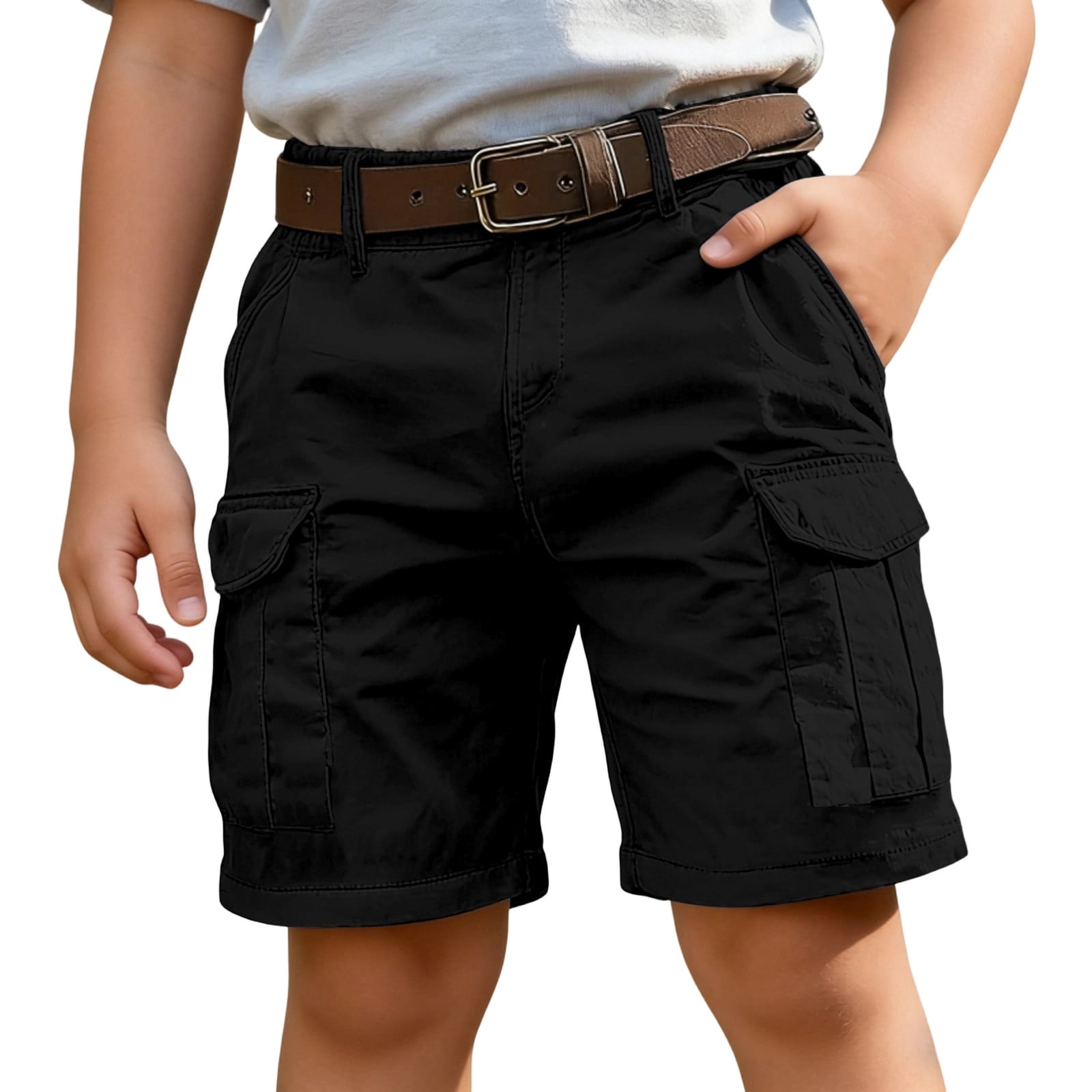 Big Boys Pants Multi Pocket Cargo Shorts Large Storage Space Boys Pants ...