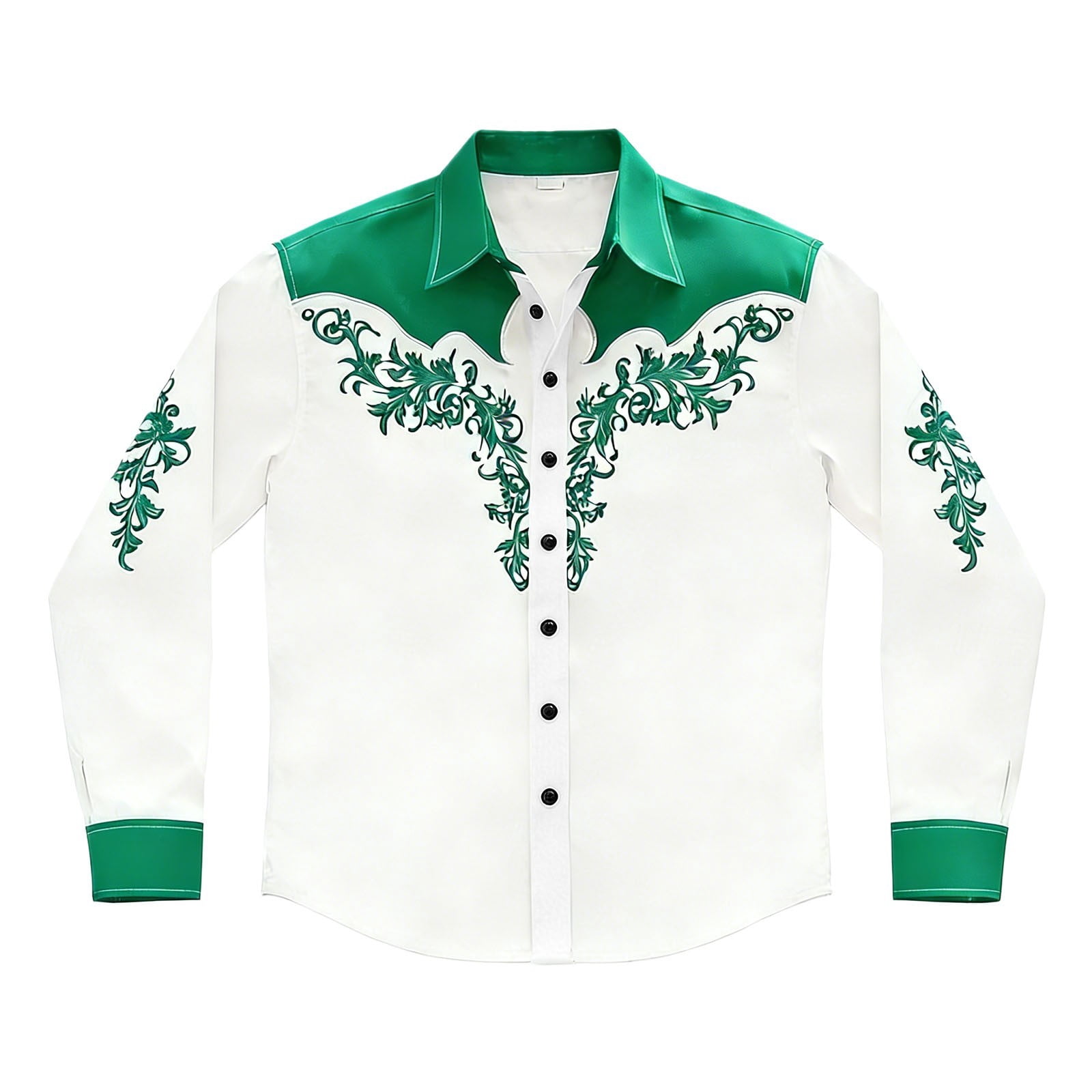 Big Boys Performance Shirts Western Cowboy PrinLong Sleeve Button Down ...