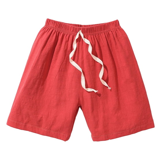 Big Boys Shorts Kids Linen Shorts Elastic Waist Casual Pants Solid ...
