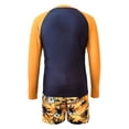 Big Boys Swim Suit Long Sleeve Swim Shirt And Trunks Upf 50 Sun ...