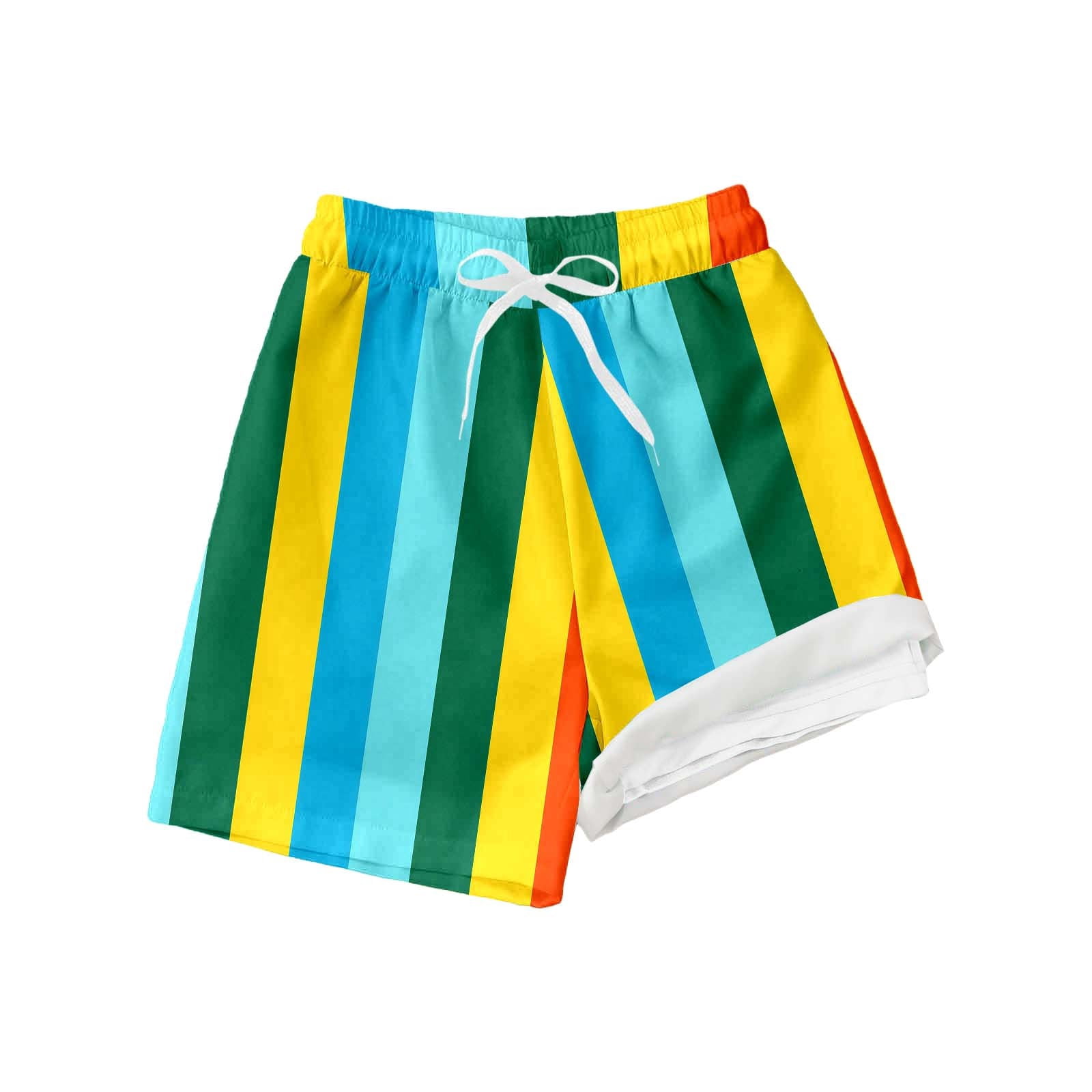 Big Boys Swim Suits Fashionable Printed Swimming Shorts With Lace Up ...