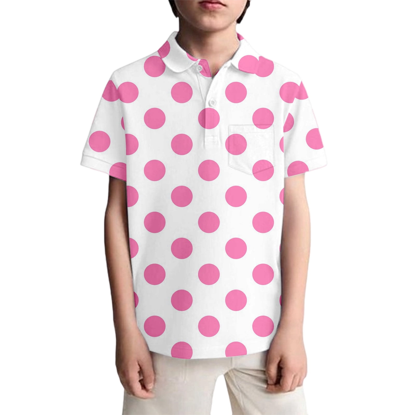 Big Boys T Shirts Short Sleeve With Polka Print Casual For Kids ...