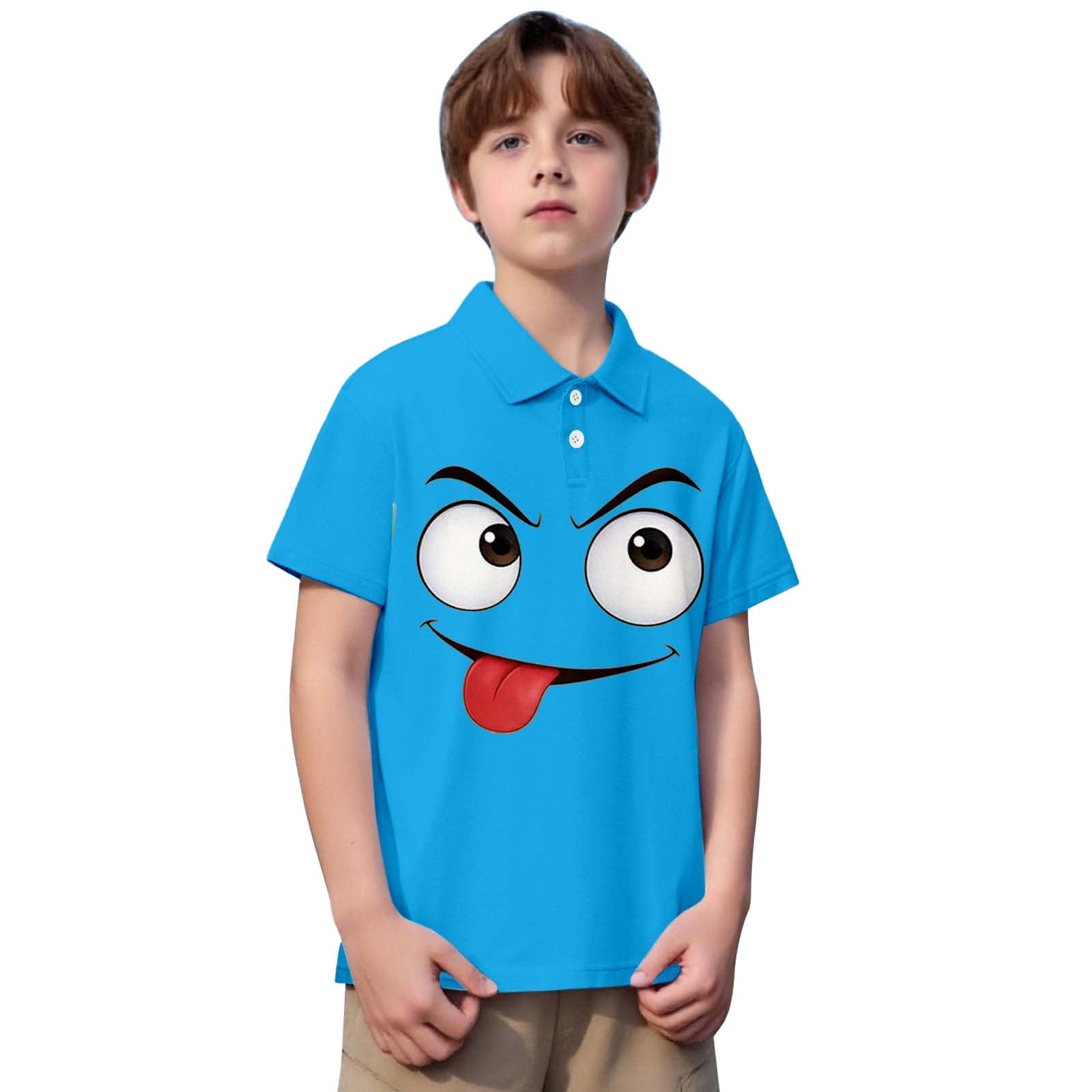 Big Boys Tops Short Sleeve Prints Gentleman Kids Summer Clothes,Sky ...
