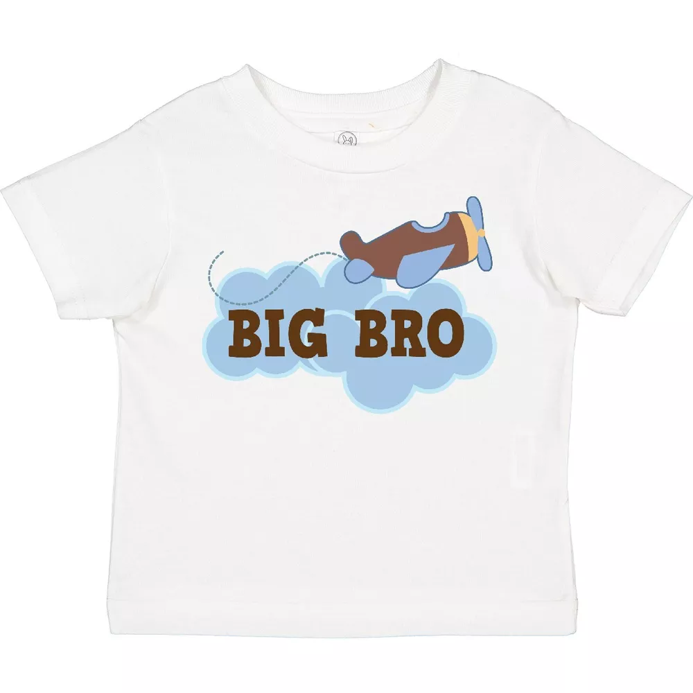 Big Bro Boys Airplane Brother Announcement Toddler T-Shirt Childs Cute ...