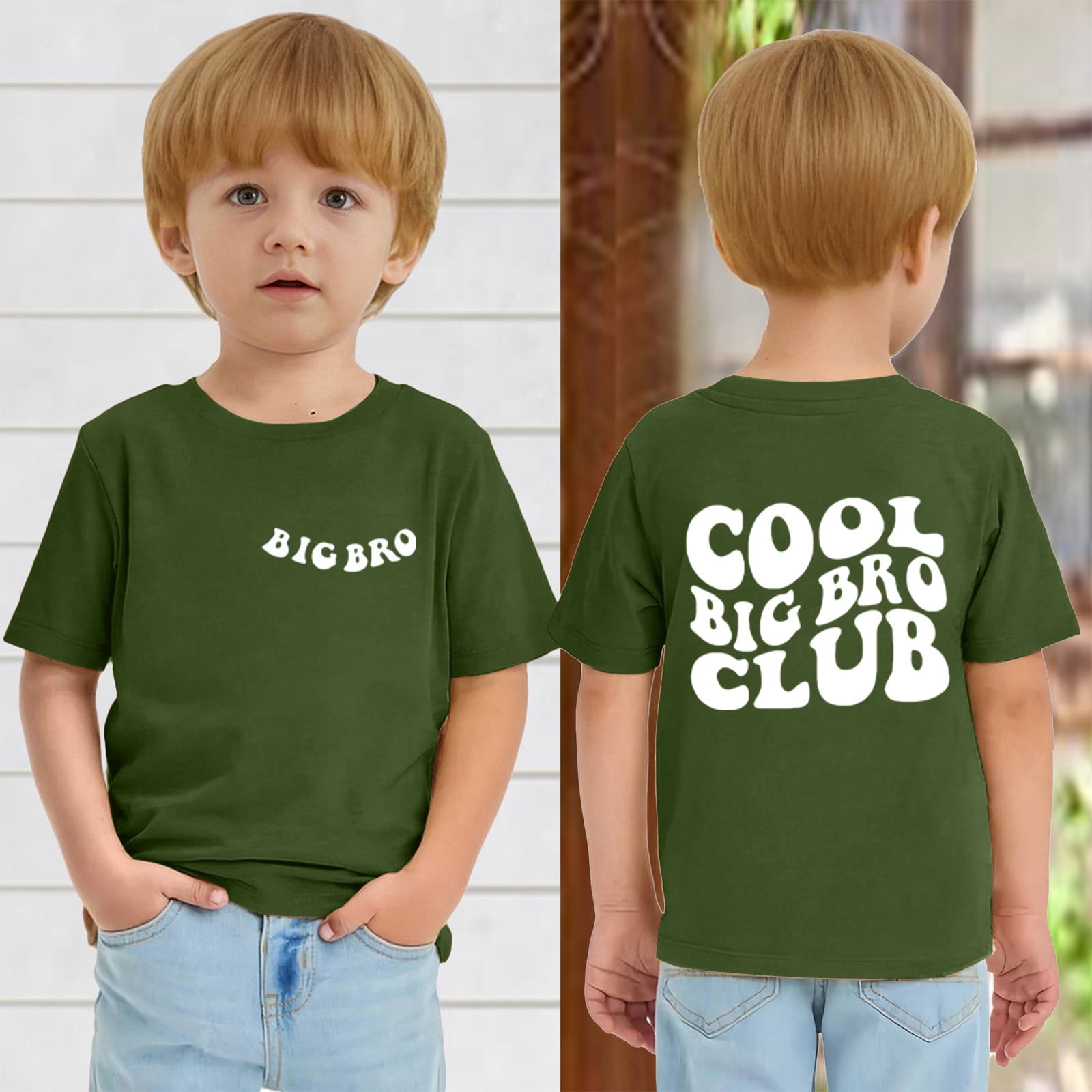 Big Bro Shirt,Chenille Patch Letter Toddler Baby Boy Brother Shirt Big Bro Club Announcement ...