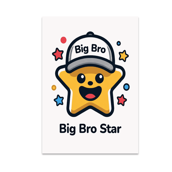 Big Bro Star Family Role Art - Kids Room Decor - 13x19 Poster Print ...