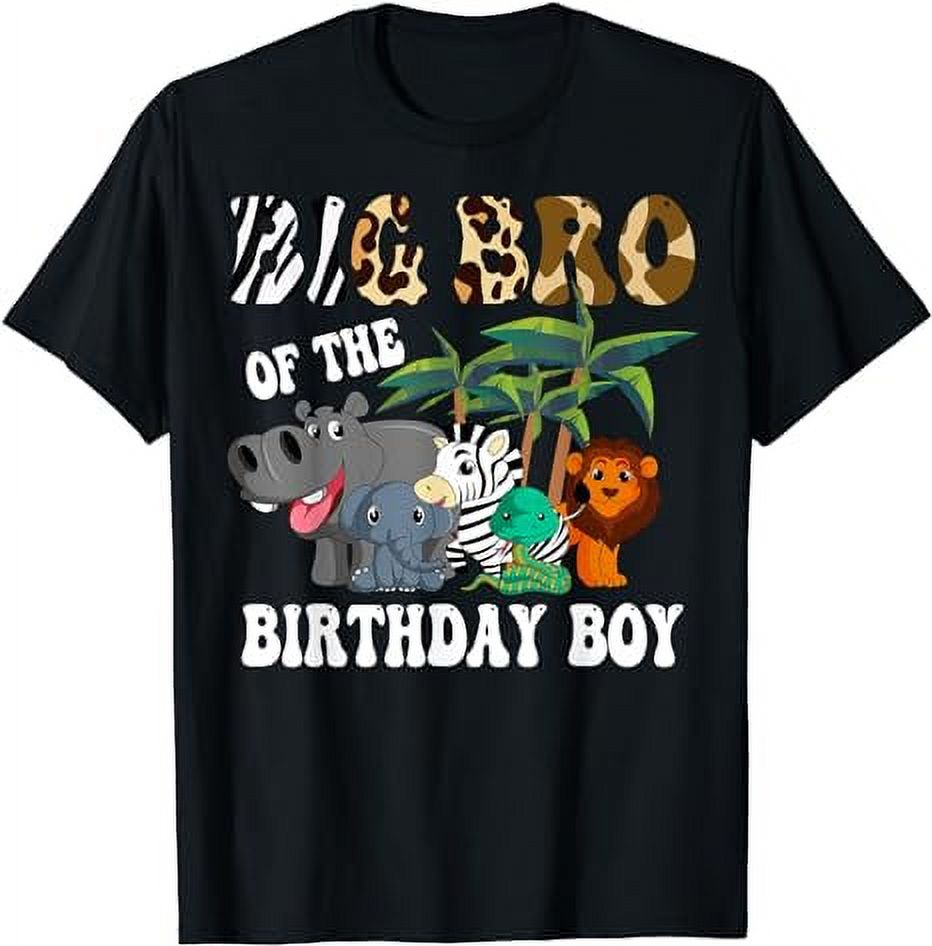 Big Bro of the Birthday Boy Zoo Bday Safari Celebration T-Shirt ...
