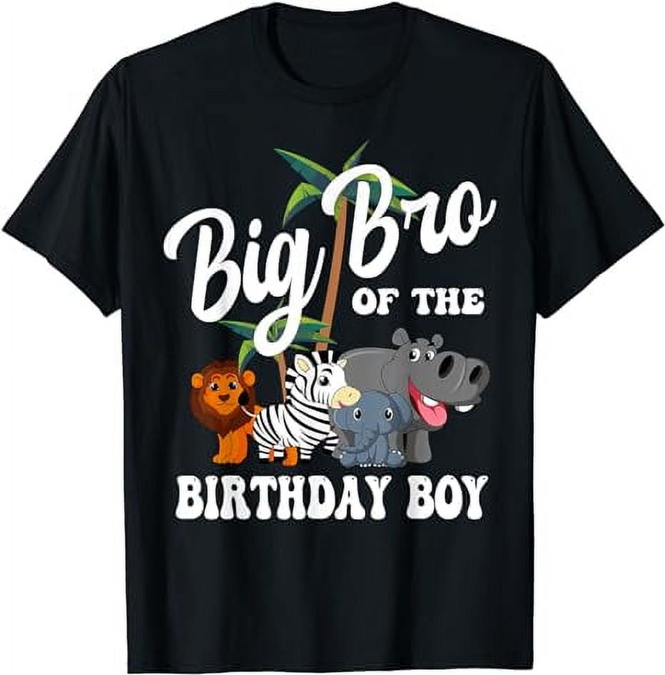 Big Bro of the Birthday Boy Zoo Bday Safari Celebration T-Shirt ...