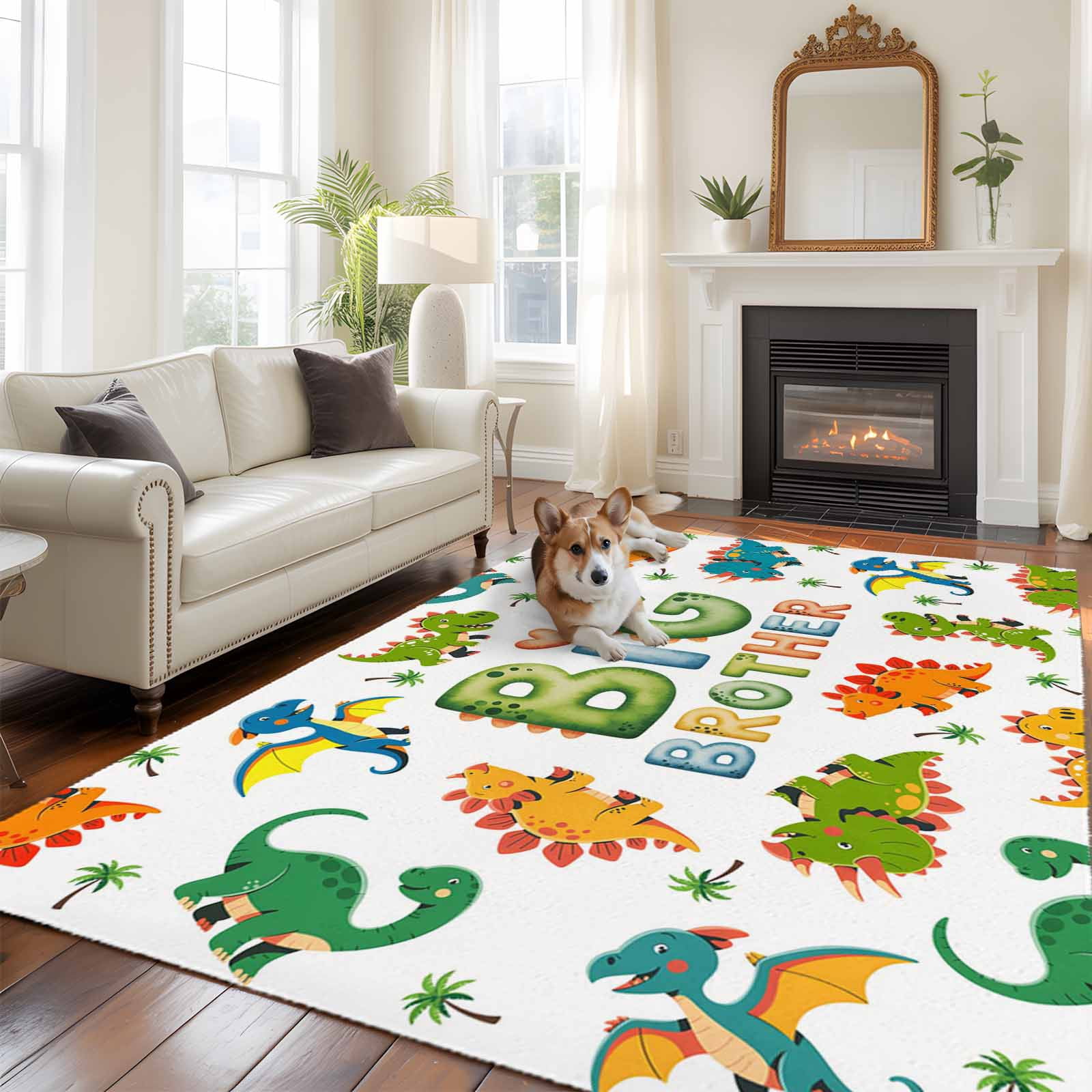 Big Brother 5x8 Rug for Bedroom Under Queen Bed Placement, Cartoon Pink ...